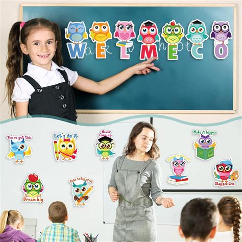 Buy 35 Pieces Owl Welcome Bulletin Board Set Colorful Owl Inspirational