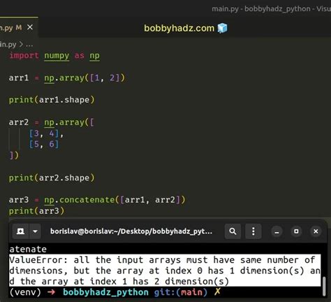 all the input arrays must have same number of dimensions bobbyhadz