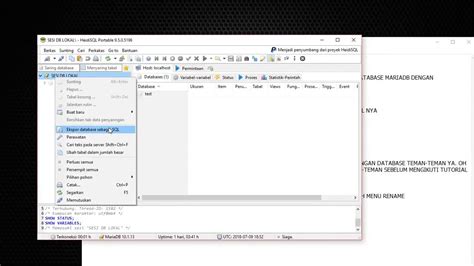 cara membuat database table dan view mariadb pada heidisql youtube
