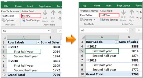 how to rename group or row labels in excel pivottable