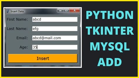 Insert Data Into Mysql Database Using Python Tkinter