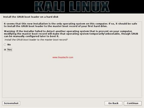 install grub bootloader kalilinux linuxtechi