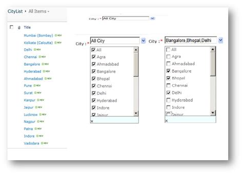 dropdown list with multiple selection option in sharepoint 2010
