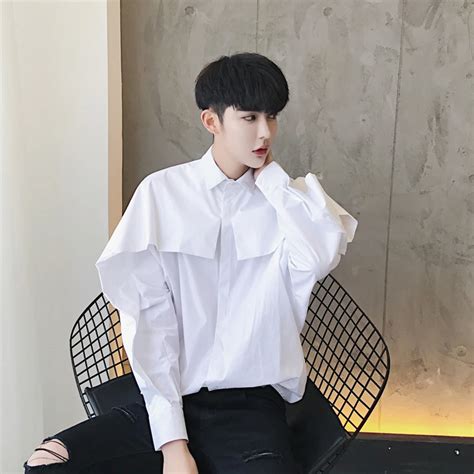 Men Personality Nightclub Oversized Shirt Stage Blouse Costume Mens