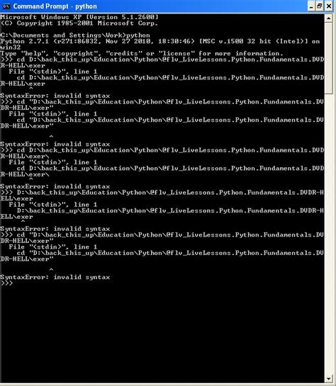 why do i get this error when i specify a path in the windows command