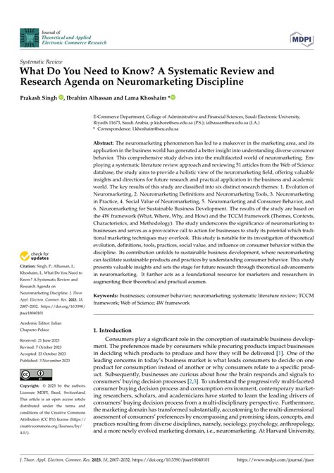 Pdf What Do You Need To Know A Systematic Review And Research Agenda
