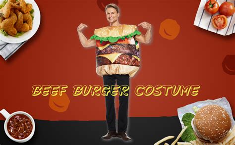 Eraspooky Adult Hamburger Costume Funny Food Party