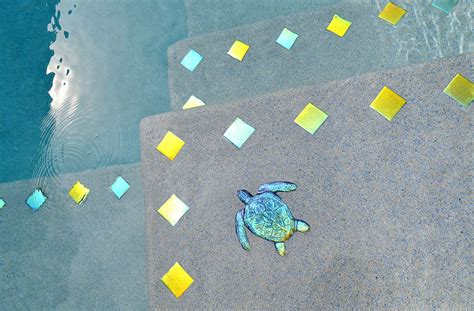 Metallic Loggerhead Turtle Fusion Series Ceramic Pool Mosaic By
