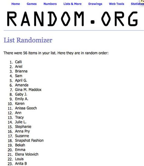 random number generator list numberwe