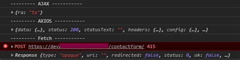 javascript errors with fetch but not with ajax or axios stack