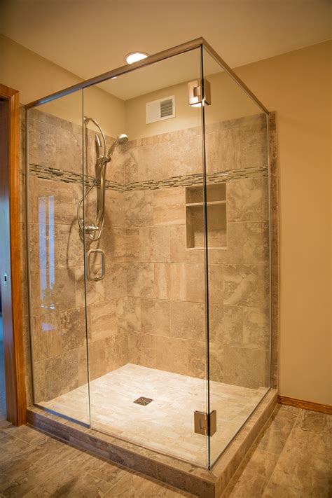 Custom Heavy Glass Shower Panel Door And Return Panel Modern House