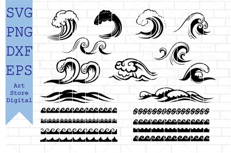 Waves Svg Bundle Wave Svg Ocean Svg Summer Svg Beach Svg Png Dxf Eps