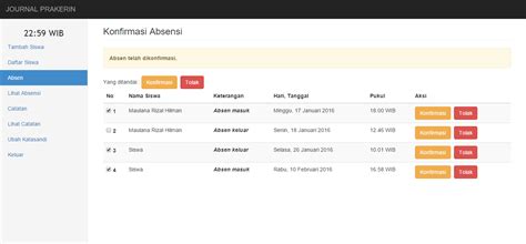 aplikasi sistem informasi data dan absensi karyawan dengan php mysql