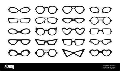Glasses Classic Shape Stylish Black Silhouette Set Rim Glasses