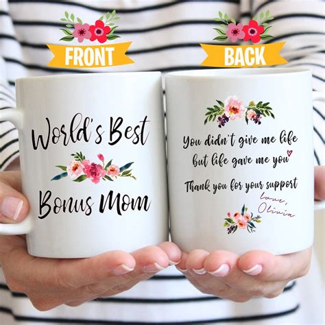 Personalized Worlds Best Bonus Mom Mug Thank You Support Great Etsy