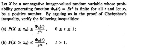 let x be a nonnegative integer valued random variable