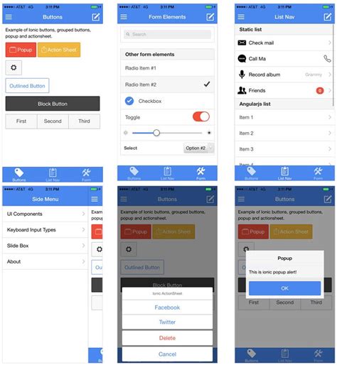 멀티플랫폼 게임개발 ionic 프레임워크 각종 탬플릿 예제 a comprehensive list of ionic