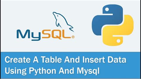 how to create a table and insert data using python and mysql