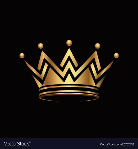 Golden Crown Logo Abstract Design Royalty Free Vector Image