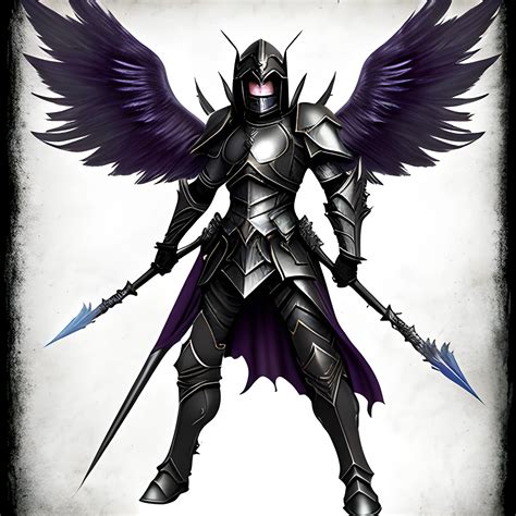 Fallen Angel Dark Paladin Fantasy Armor Celestial Javelin
