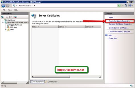 create csr for wildcard ssl on windows server 2008 tecadmin