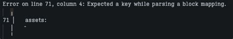 [flutter] 이미지 넣기 에러 expected a key while parsing a block mapping