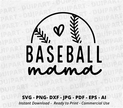 Baseball Mama Svg Baseball Mom Svg Love Baseball Svg Softball Mama