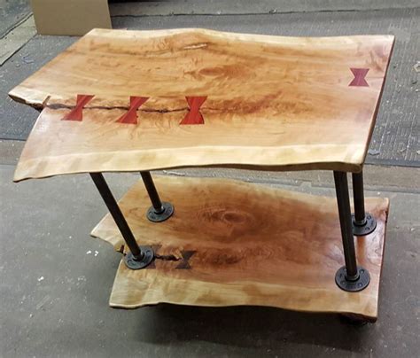 diy inspiration wood slab record player table