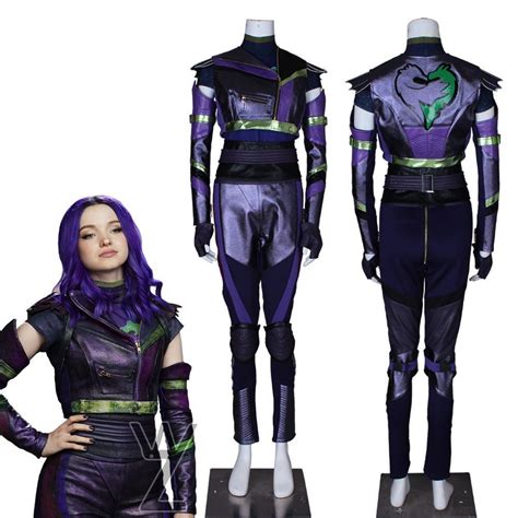 Newest Descendants 3 Cosplay Mal Cosplay Costume Purple Leather Jacket