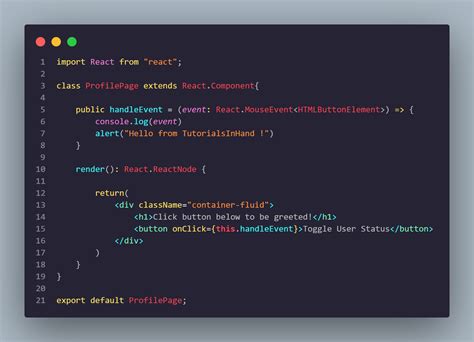 events in react typescript tutorialsinhand