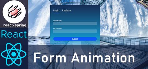 reactjs animation create login register form with react