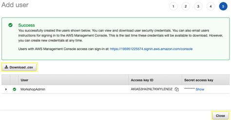 create an iam user with administrator privileges workshop