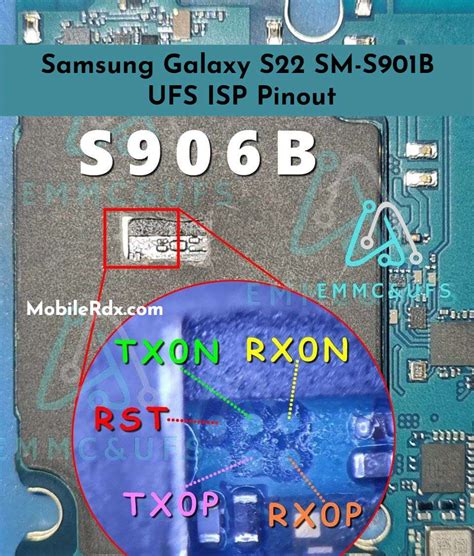 samsung galaxy s22 sm s901b ufs isp pinout test point