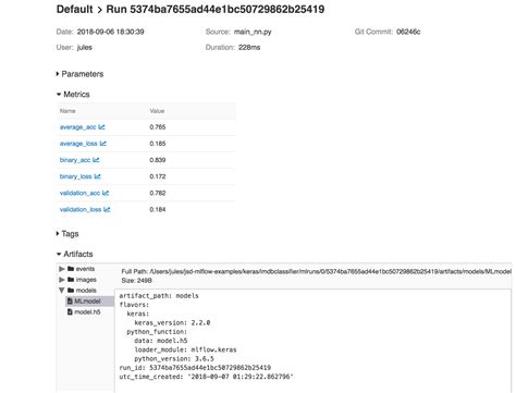 how to use mlflow to reproduce results and retrain saved keras ml