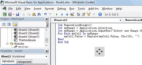 how to remove line breaks carriage returns in excel
