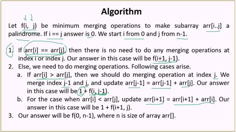 find minimum number of merge operations to make an array palindrome
