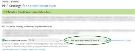 php selector integration with plesk panel cloudlinux