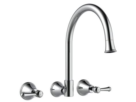 Posh Canterbury Wall Gooseneck Sink Set Lever Handles Chrome 4 Star