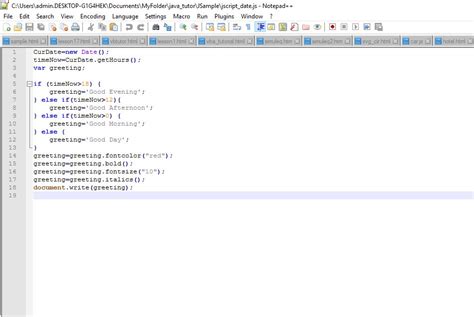 notepad javascript tutorial