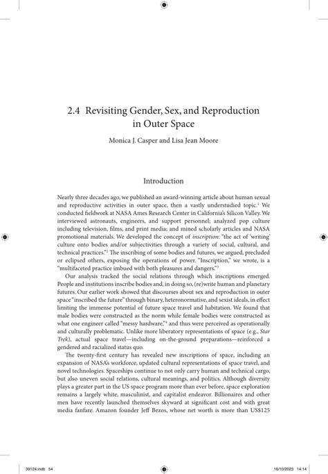 Pdf Revisiting Gender Sex And Reproduction In Outer Space