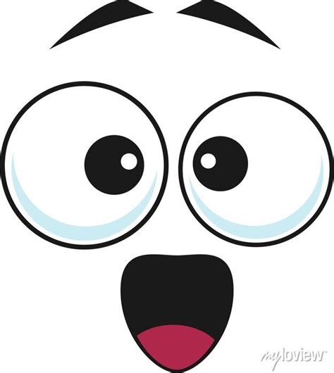 Open Eyed Surprised Emoticon Isolated Emoji Icon Posters For The Wall