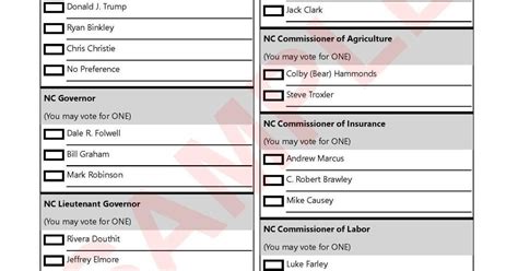 Republican Sample Ballot For March 5 Primary Election News