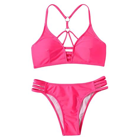 Baocc Bikini Sets For Women Women Bikini Set Solid Color Sexy Triangle
