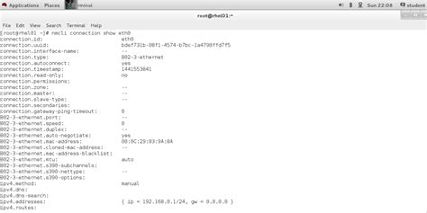 using nmcli command in linux networking rhel centos 7 ~ root of info