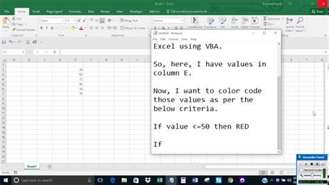 color cell if value is within a range in excel using vba