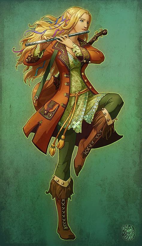 Half Elf Female Bard Lovely Women Pics Character Art Character