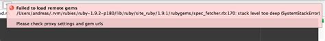 ruby failed to load remote gems stack level too deep