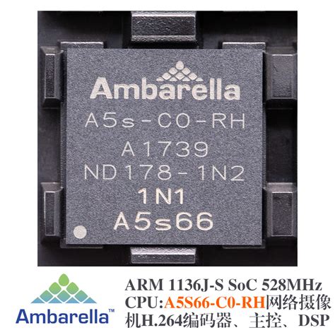 A5s66 C0 Rh安霸ambarella网络摄像机头视频解码压缩1080p 30fpsh 264自适应编码器dsp处理器主控ic芯片