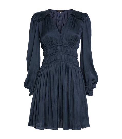 Womens Maje Blue Satin Mini Dress Harrods Us