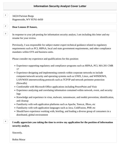 information security analyst cover letter velvet jobs